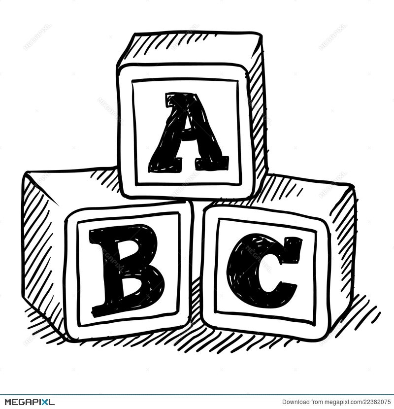 Abc Blocks Clipart Coloring Pictures Of Blocks Png Download