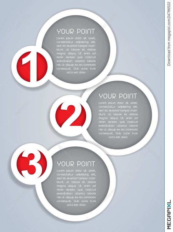 One, Two, Three, Circular Progress Labels In White Illustration ...