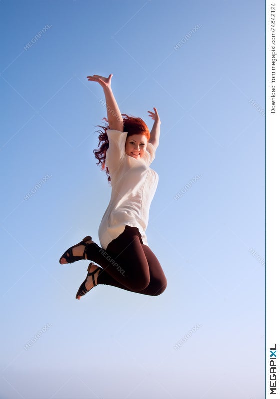 Excited Girl Jumping