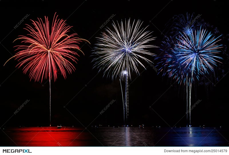 Red White And Blue Fireworks Background