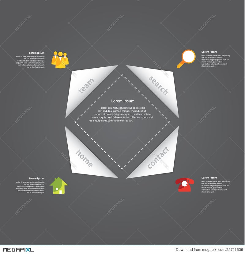 Four Ways. Fresh Vector Template For Presentation. Four Choices ...