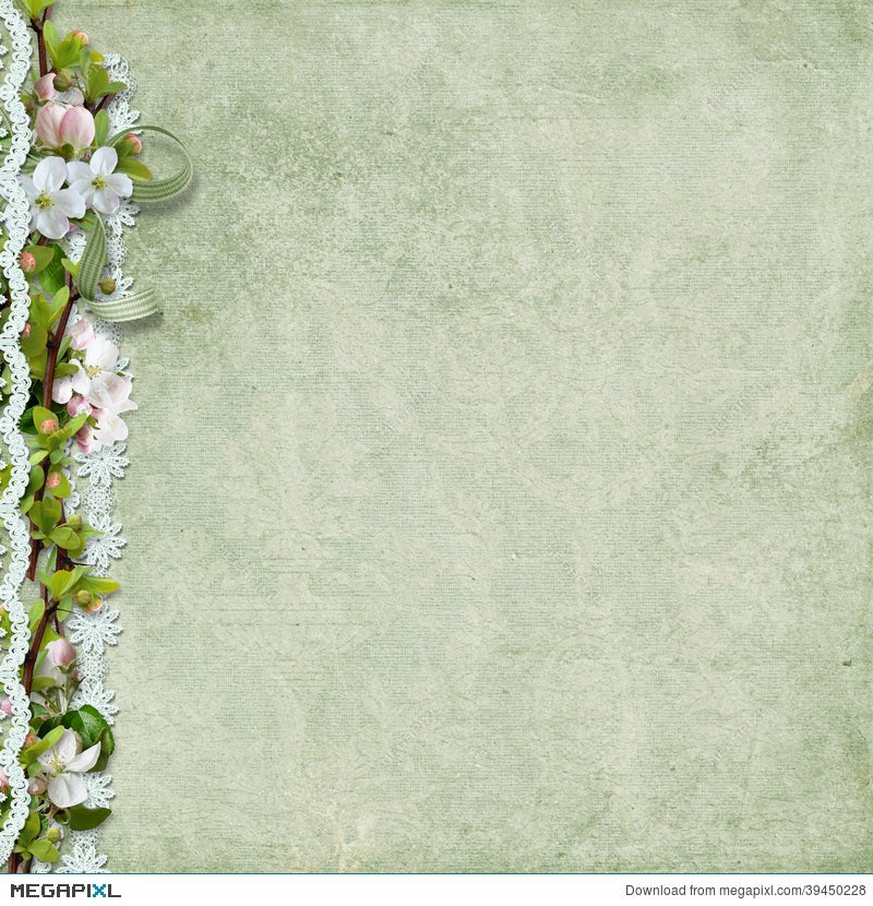 Spring Background With Apple Flowers And Lace Illustration 39450228 ...