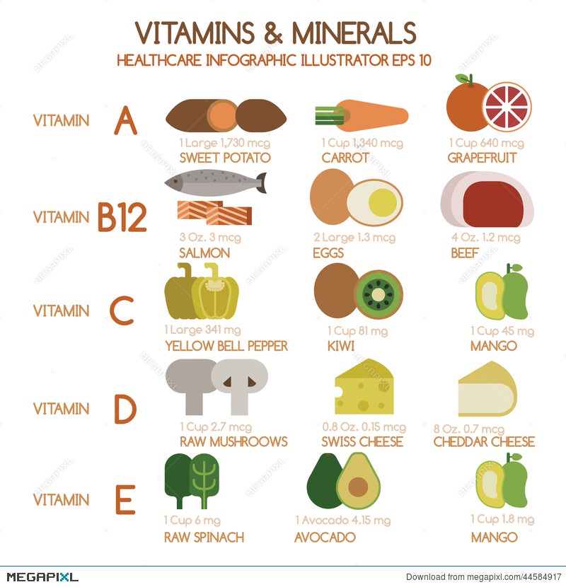 Vitamins And Minerals Foods Illustrator Set 1 Illustration 44584917 ... Vitamins And Minerals Foods Illustrator Set 1 Illustration 44584917 ...