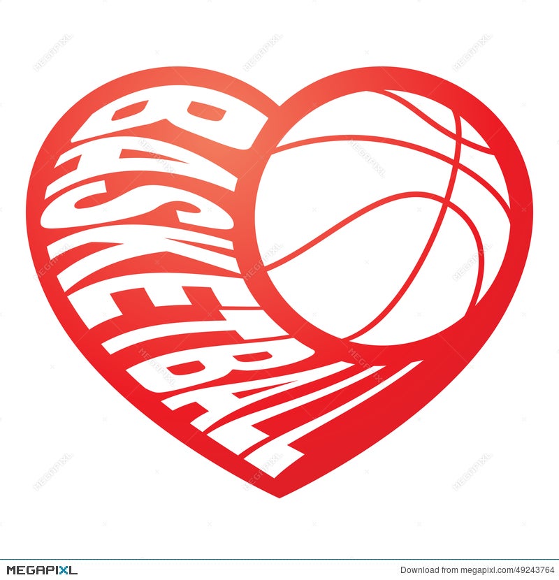 Playing Basketball Clipart Black And White Heart