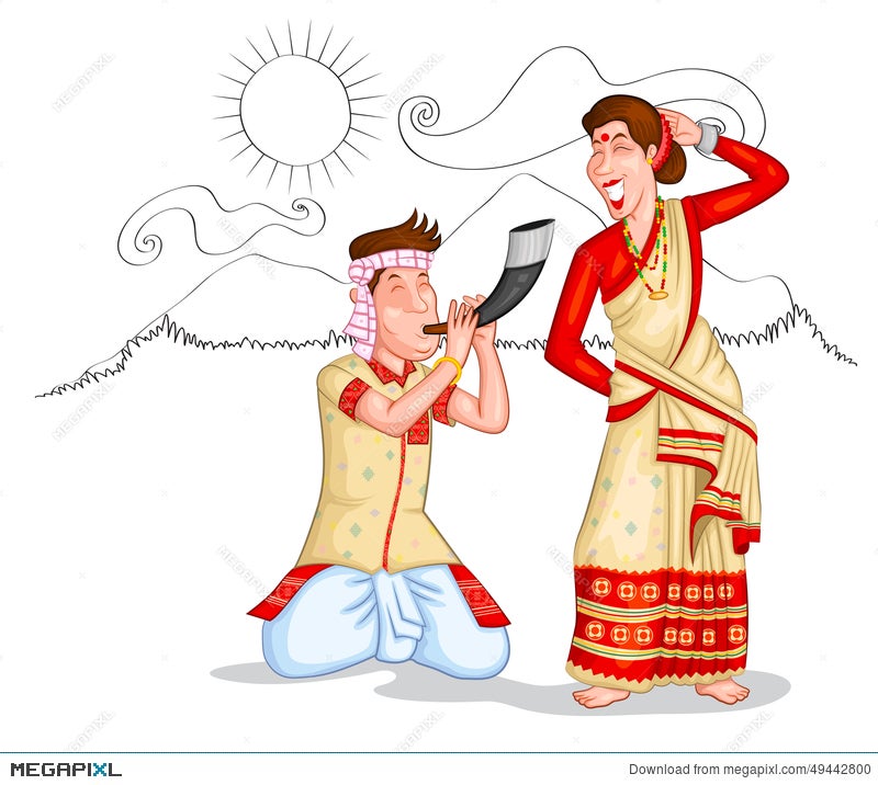Bihu Dance Sketch