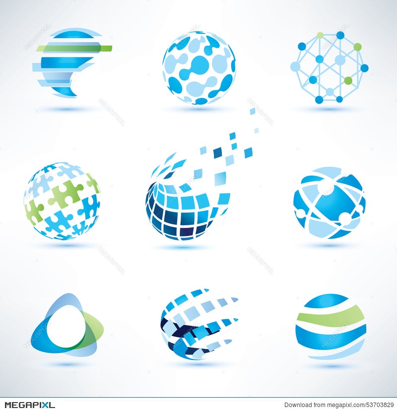 Abstract Globe Symbol Set, Communication And Technology Icons ... Abstract Globe Symbol Set, Communication And Technology Icons ...