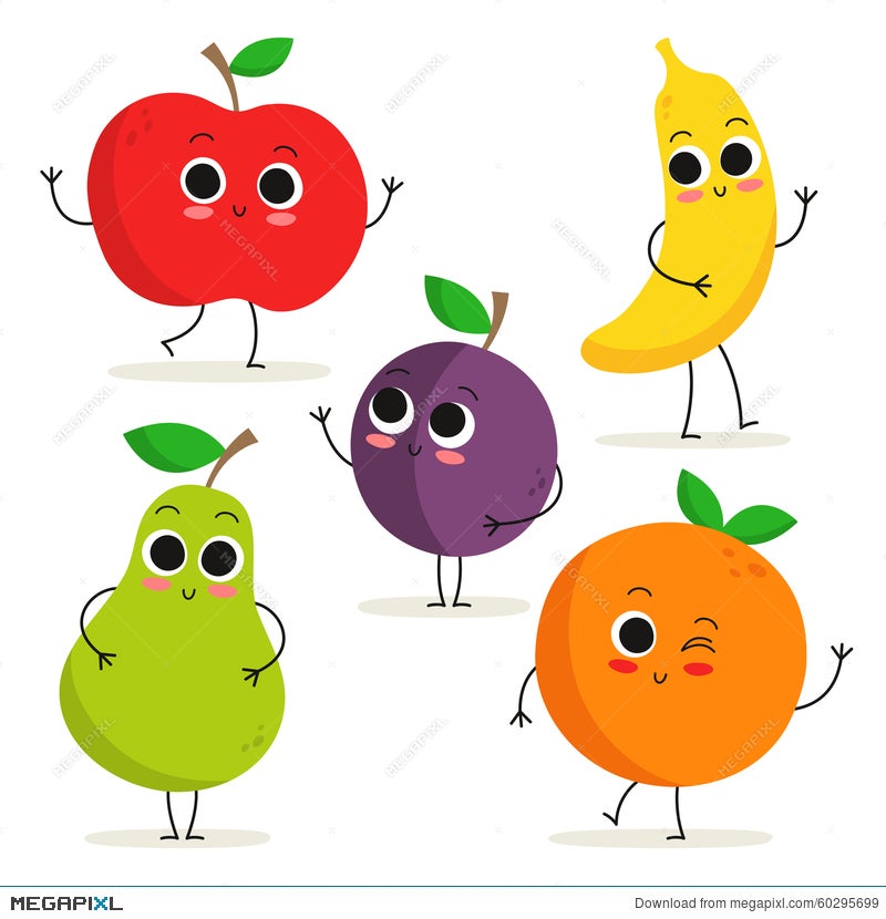 Cute Cartoon Fruit And Vegetables
