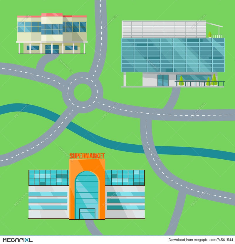 Shopping Center Concept Map Vector Illustration. Illustration 74561544 ...