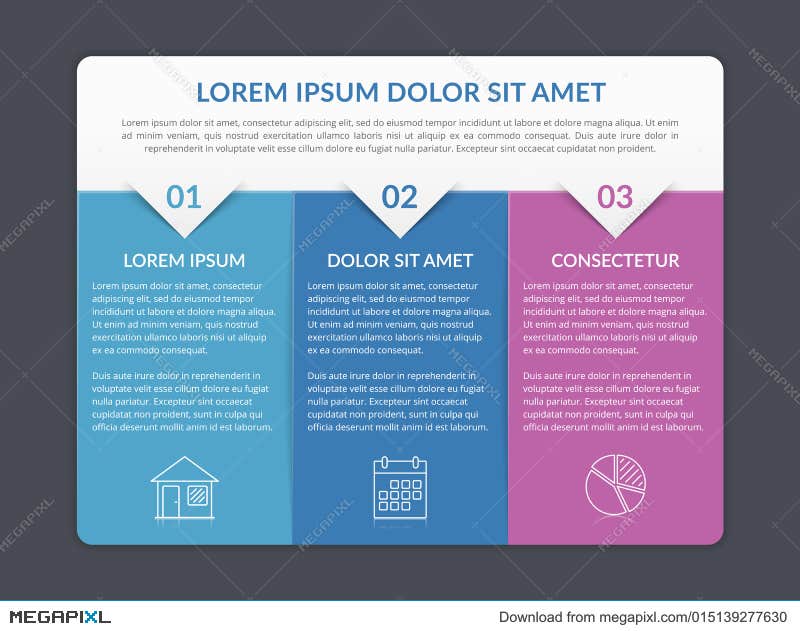 Graphic Template Workflow Option Banner Chart Scheme Diagram Horizontal ...