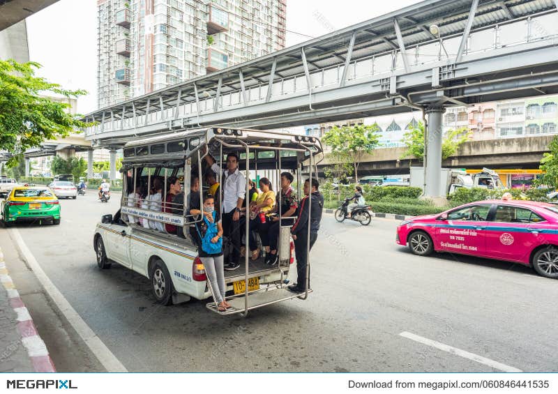 Thailand Bangkok Transport Songthaew Stock Images by Megapixl
