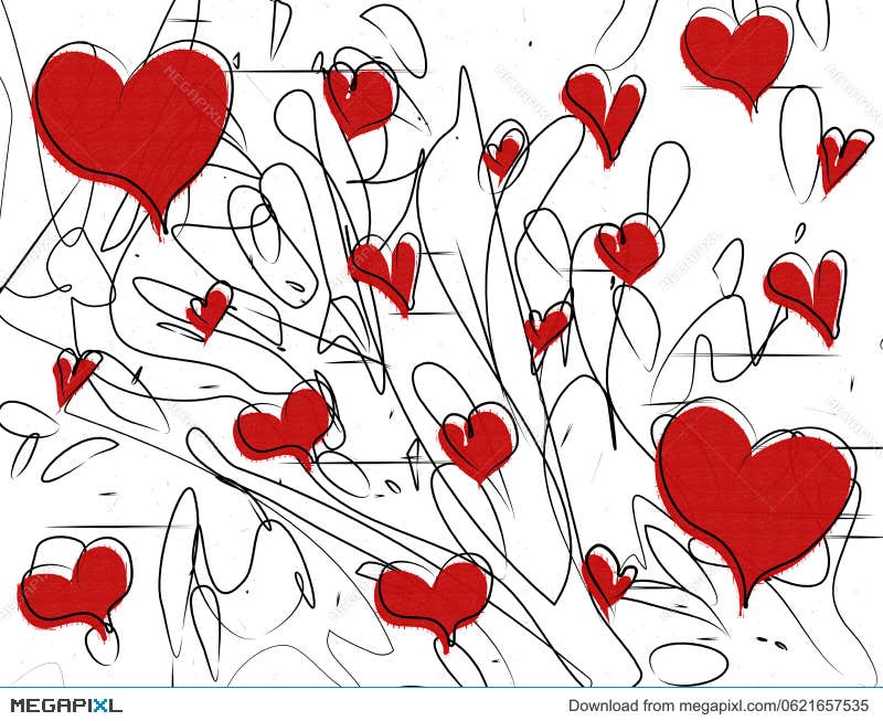 Red Heart Scratchy Background Clipart And Illustrations