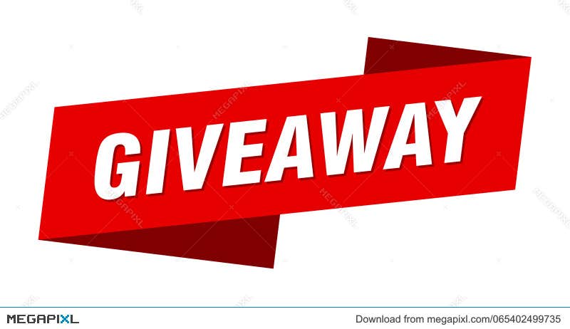 Red Giveaway Banner Label Sign Sticker Template 3D Badge Band Design ...