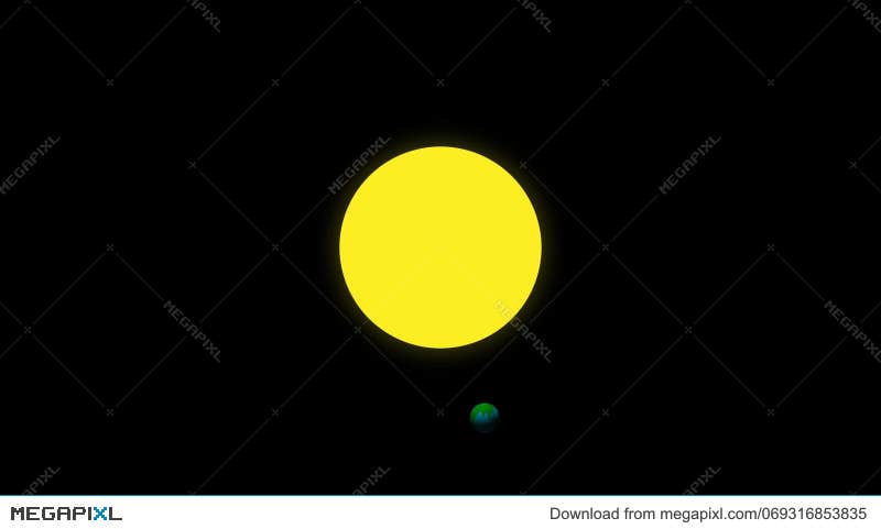 Moon Rotate Around Earth Orbit Around Sun Full Year Cycle Stock Video ...
