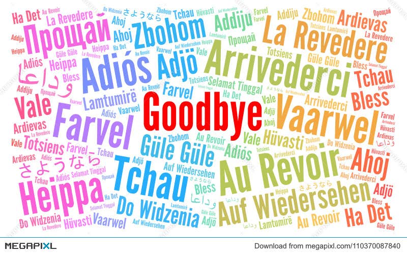 Goodbye Word Cloud Concept Clipart And Illustrations