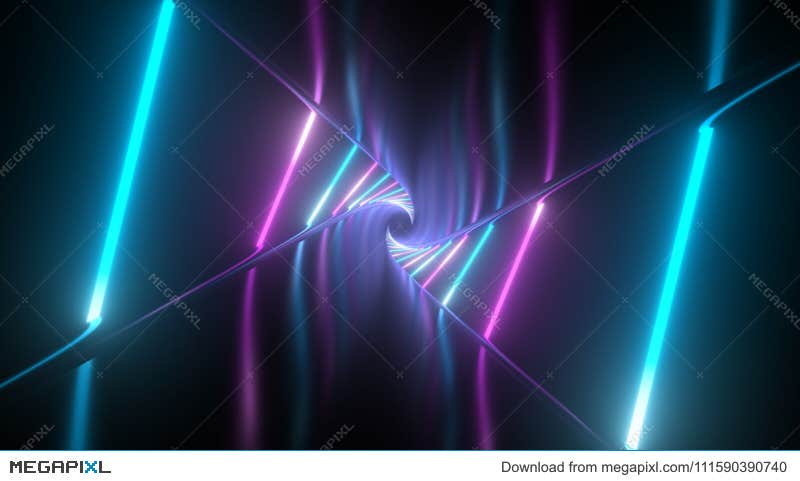 Ultraviolet Neon Tunnel Laser Beam Glow Illuminate Endless Spiral Pink ...