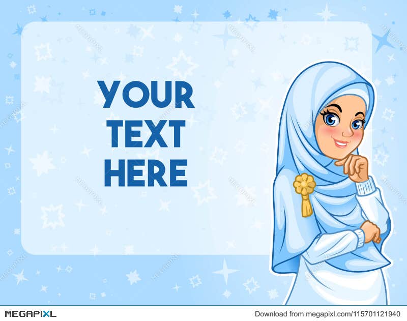 Muslim Girl Thinking Illustration Clipart And Illustrations