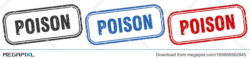 Red Blue Black Poison Stamp Sign Grunge Insignia Isolated Label ...