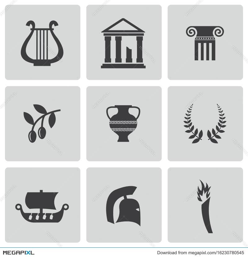 Santorini Symbols Greece Stock Images by Megapixl