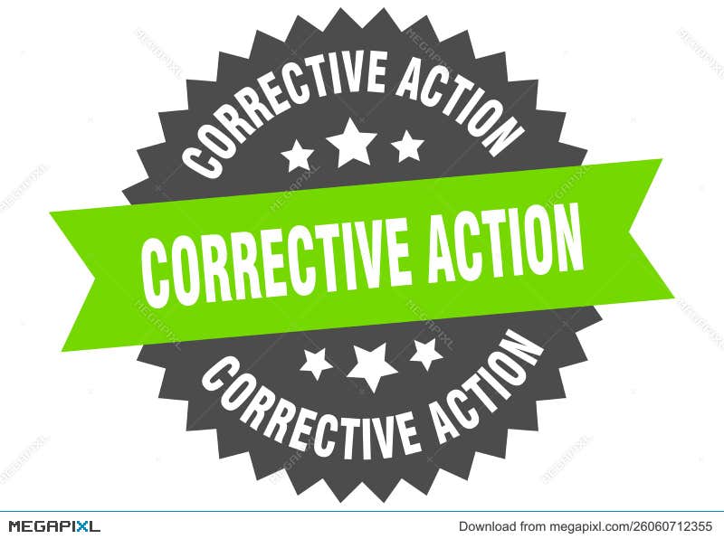 Corrective Action Correct Sign Label Seal Badge Sticker Vignette Band ...