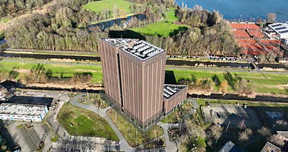 Aerial Drone View On Montclair Castle, On The Mountain In The ...