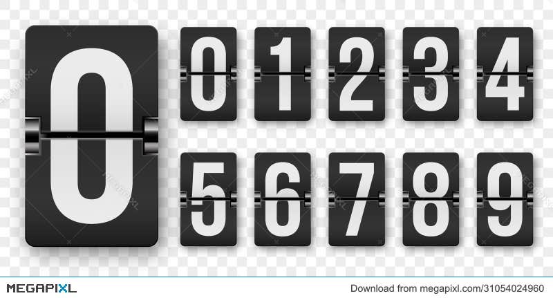 Black Countdown Timer White Numbers Isolated Transparent Background ...