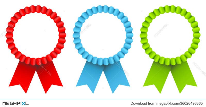 Action Red Green Round Ribbon Badge Clipart And Illustrations