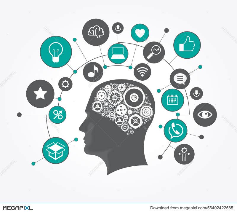 Human Brain Surrounded Binary Code Clipart And Illustrations