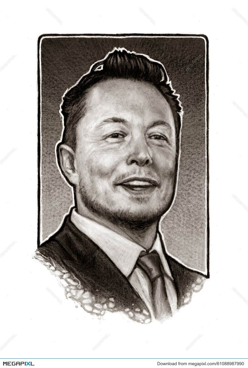 Elon Musk Portrait Illustration Clipart And Illustrations