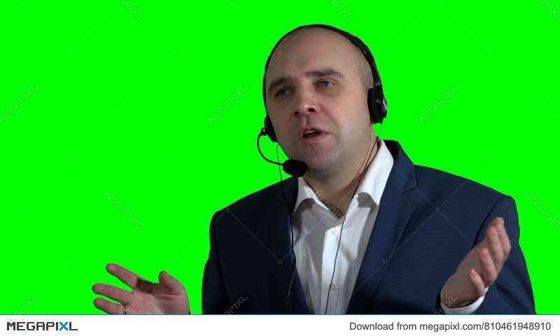 Male Customer Service Call Center Green Screen Stock Video Footage by ...