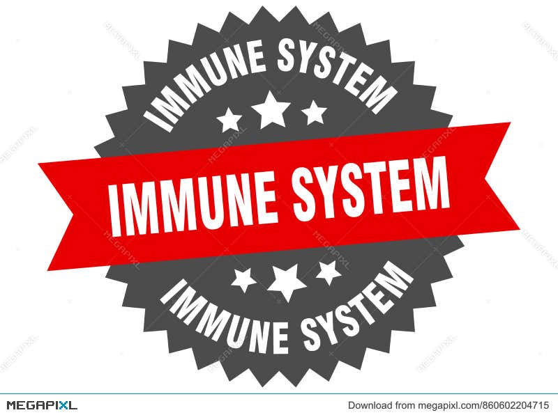 Red Immune System Immune System Sign Label Seal Badge Sticker Vignette ...