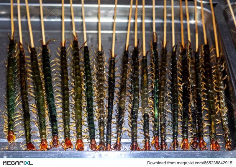 Fried Centipede Chinese Cuisine Stock Images by Megapixl