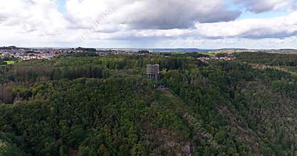 Aerial Drone View On Montclair Castle, On The Mountain In The ...