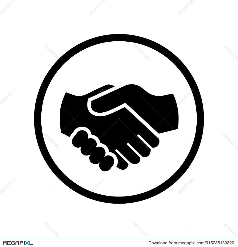 Vector Handshake Icon Circle Iconic Symbol Inside Circle White ...