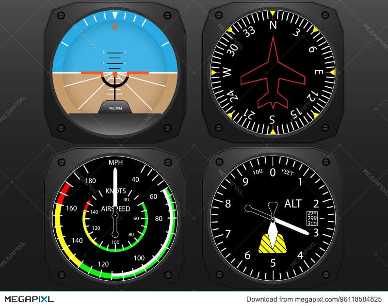 Flight Instruments Altimeter Clipart And Illustrations