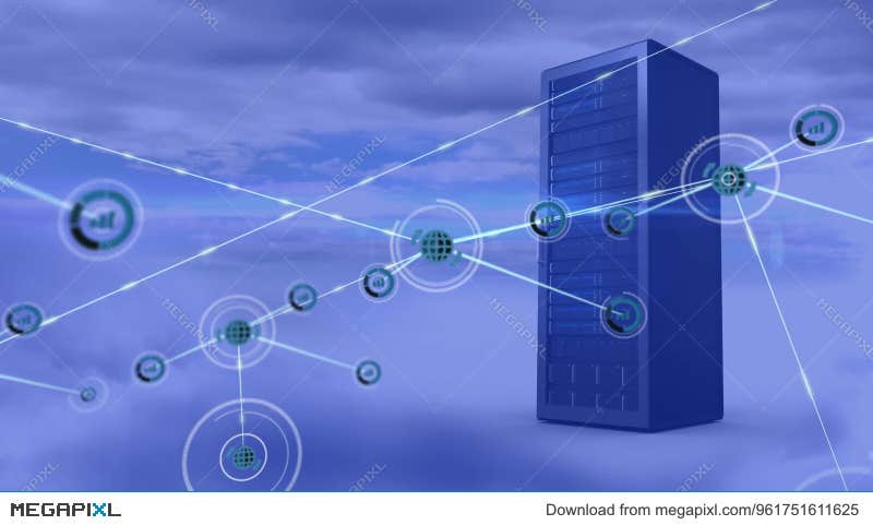 No People Animation Network Connection Icon Data Processing Computer Server Cloud Computing ...