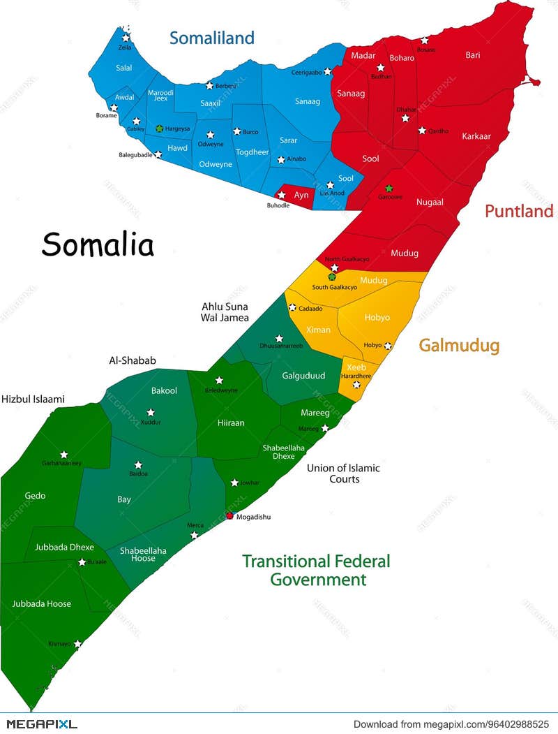 Mogadishu Somalia Political Map Stock Images by Megapixl