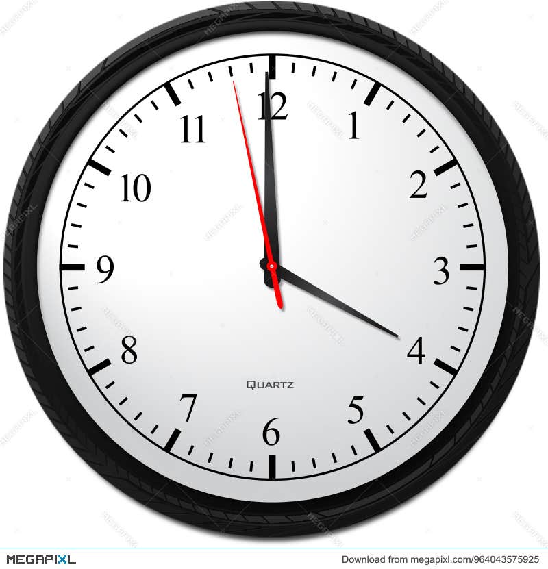 Wall Clock Showing 4 O Clock Clipart And Illustrations